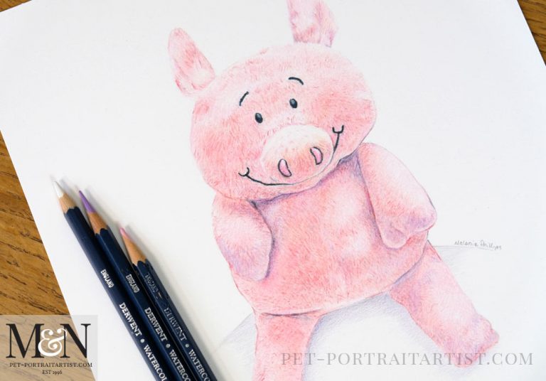 Cuddly Toy Drawing of Piggy - Melanie & Nicholas