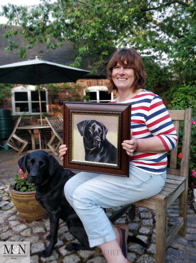 Beautiful Black Labrador Painting in Oils - Melanie & Nicholas